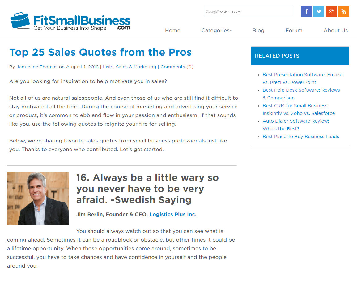 Top 25 Sales Quotes from the Pros - Logistics Plus