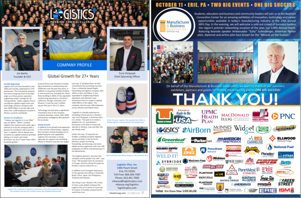 Logistics Plus is a Proud Sponsor of the 2023 MBA Annual Event